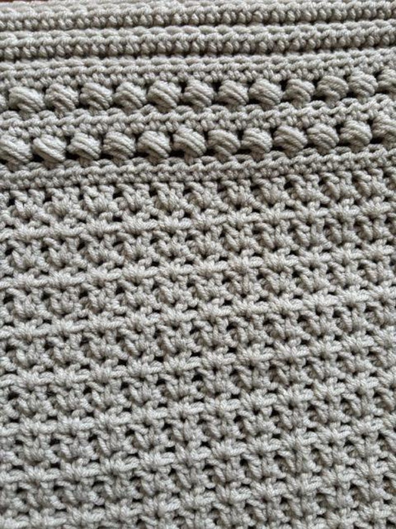 Cream Crochet Throw Blanket - Pattern - Etsy
