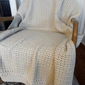 Cream Crochet Throw Blanket - Pattern - Etsy