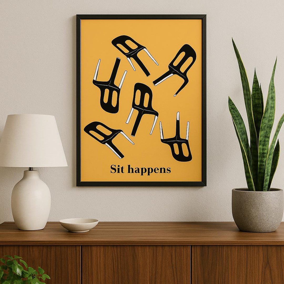 Chairs Prints, Chair Room Decor, Chairs Poster, Colorful Chair Wall Art ...