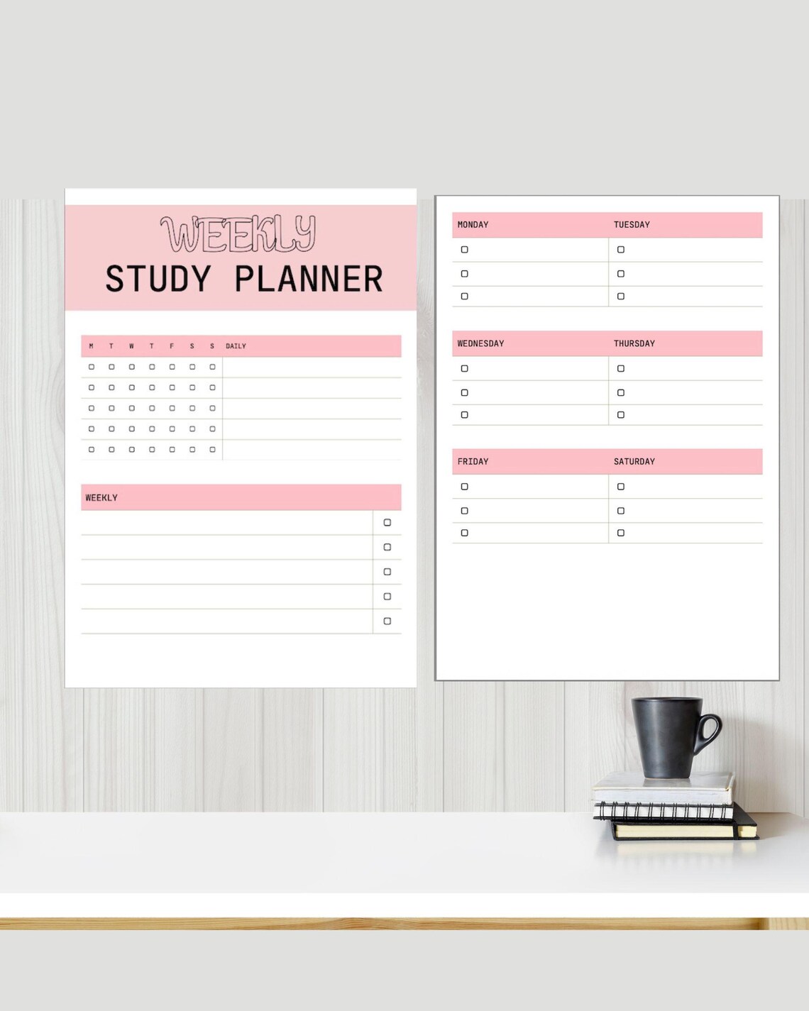 Study Weekly Planner - Etsy