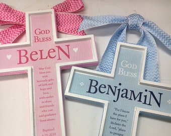 GIFT SET of Triplet Cross Baptism Christianity Set to Honor a Birth ...