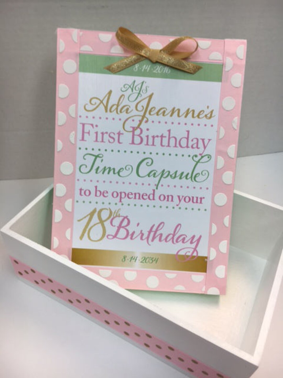 1st Birthday Time Capusule Keepsake Box - CUSTOM Designed for Girls and ...