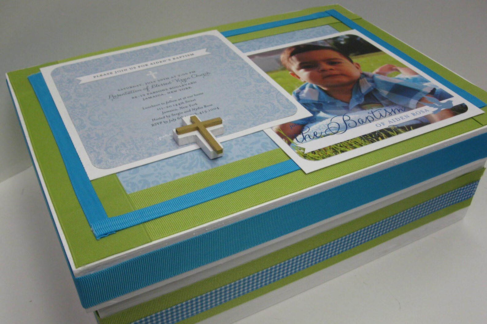 Baptism/christening Keepsake Box With Cross and Your | Etsy