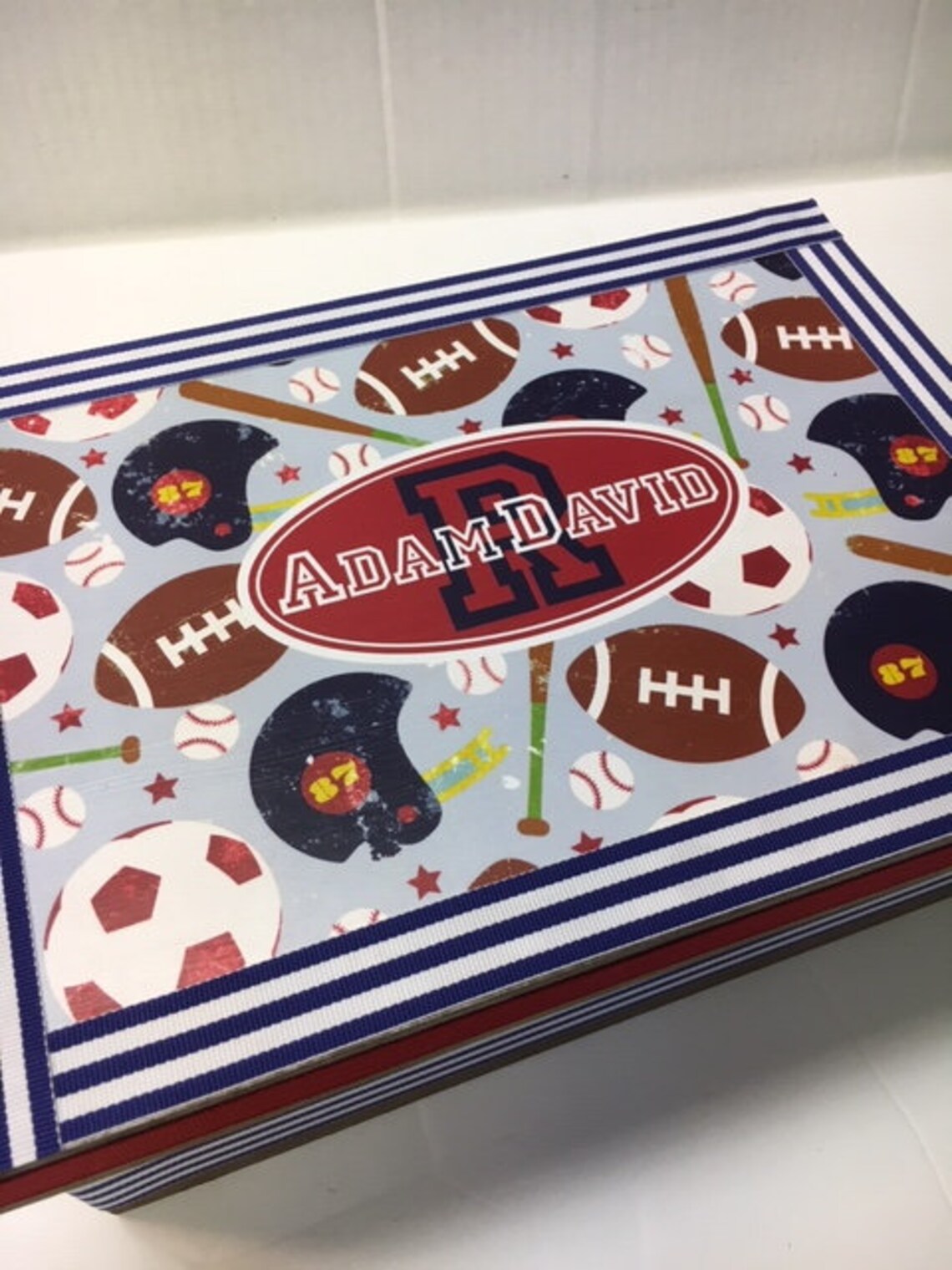 Boys Sports Themed Keepsake Box- Team Colors - Etsy