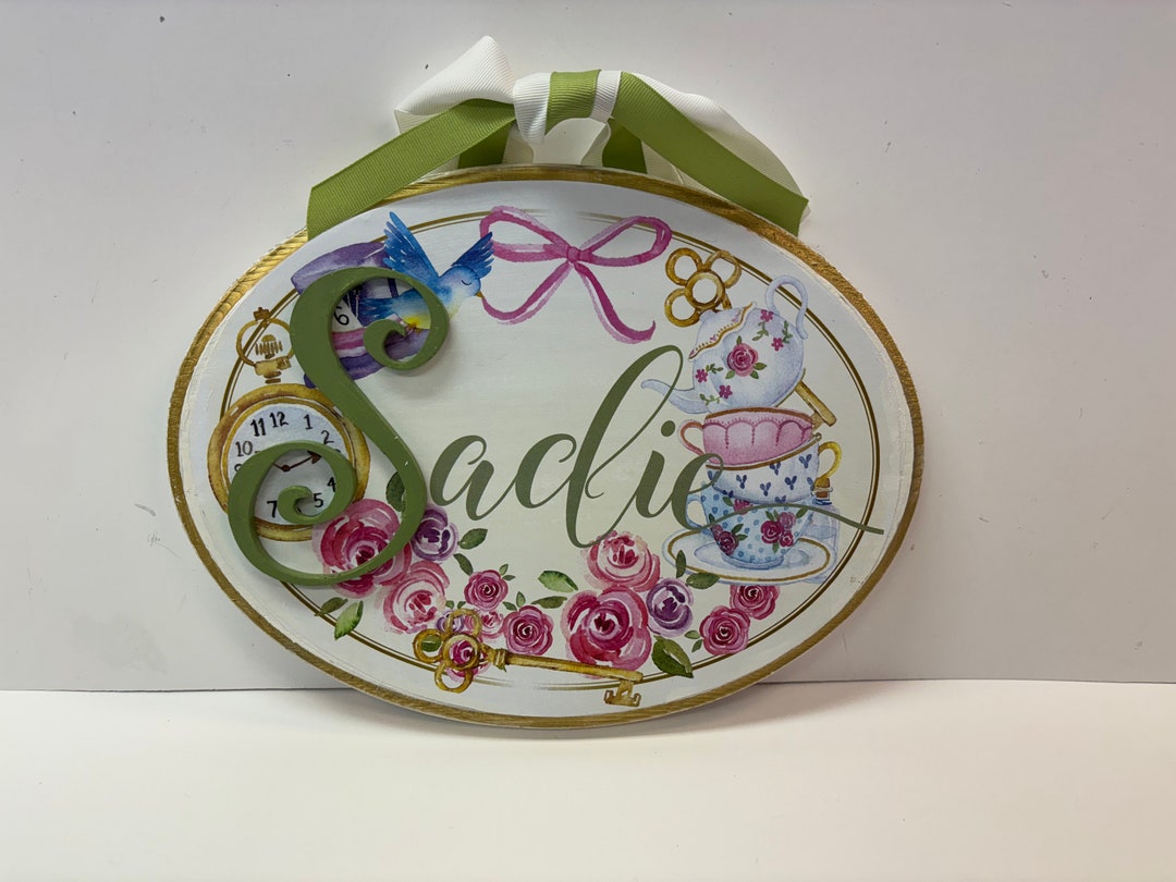 9x12 Oval Alice in Wonderland Inspired Room Name Plaque - Etsy