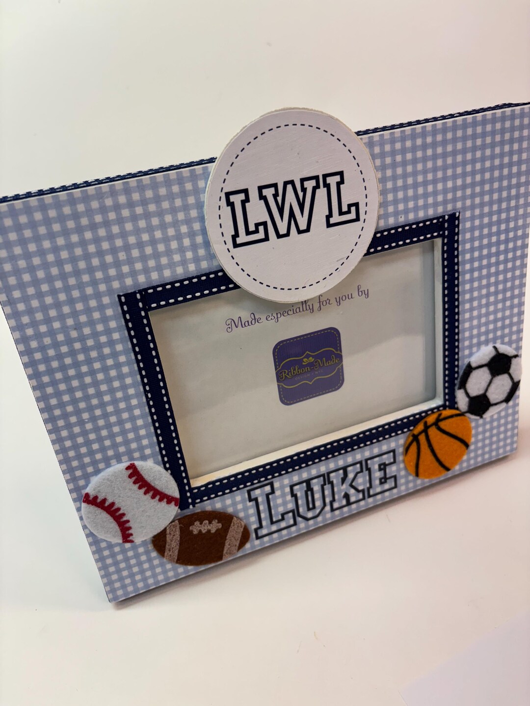 Sports Frame With Name and Monogram Holds 4x6 Picture - Etsy