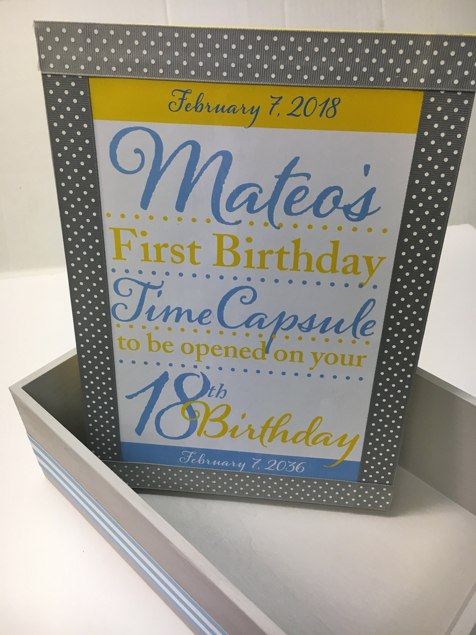 1st Birthday Time Capusule Keepsake Box CUSTOM Designed for - Etsy