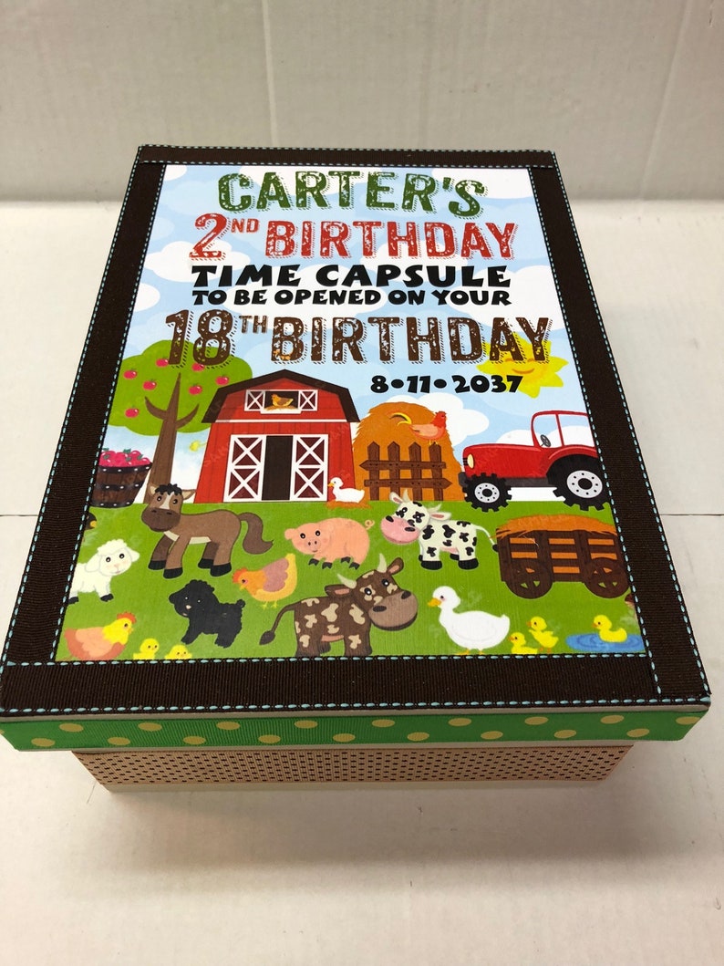 Farm Themed Keepsake Memory Box - 2nd Birthday - Etsy