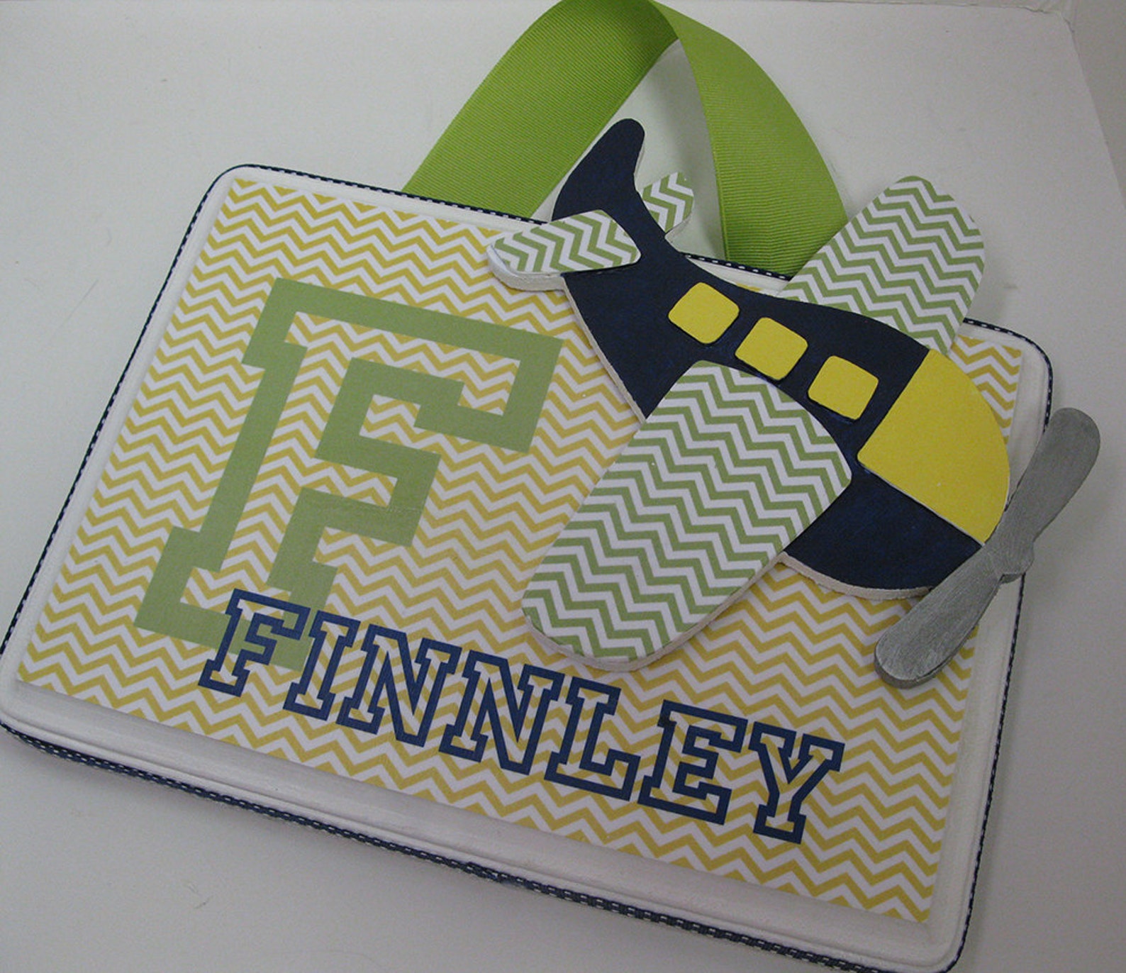 Airplane Chevron Childs Room Name Plaque - Etsy