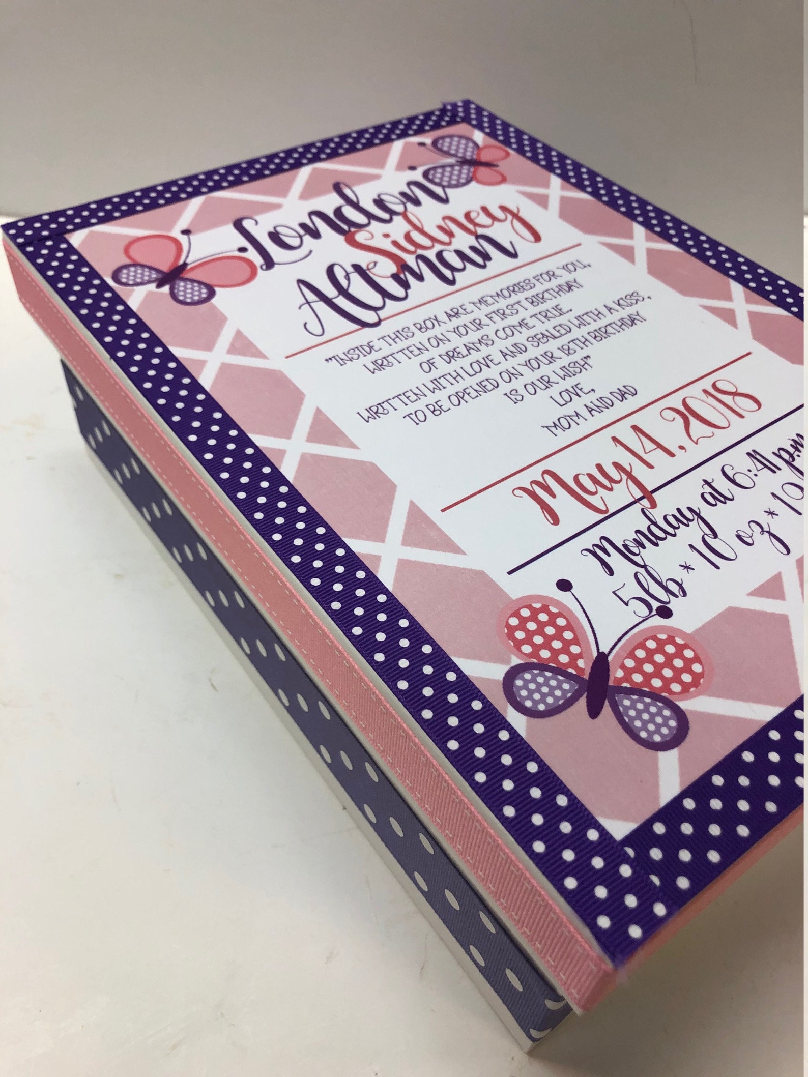 Butterflies Themed Time Capusule Keepsake Box CUSTOM - Etsy