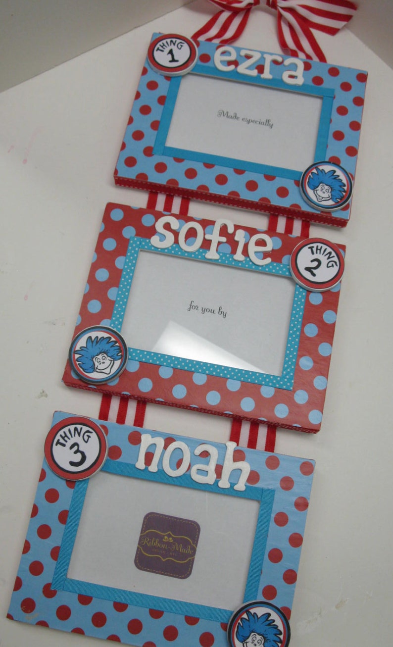 Triplets Thing 123 Wood Hanging Frame 4x6 Inserts With Names - Etsy