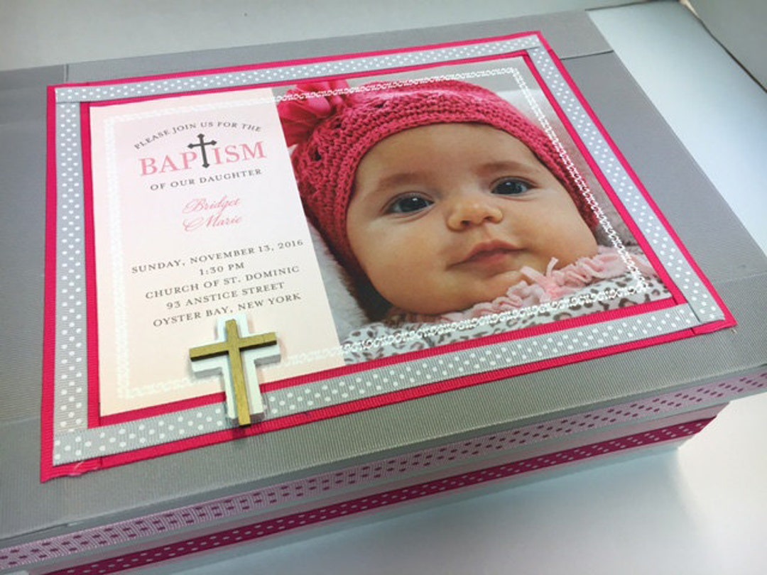 Baptism/christening Keepsake Box With Your Invitation-cross - Etsy