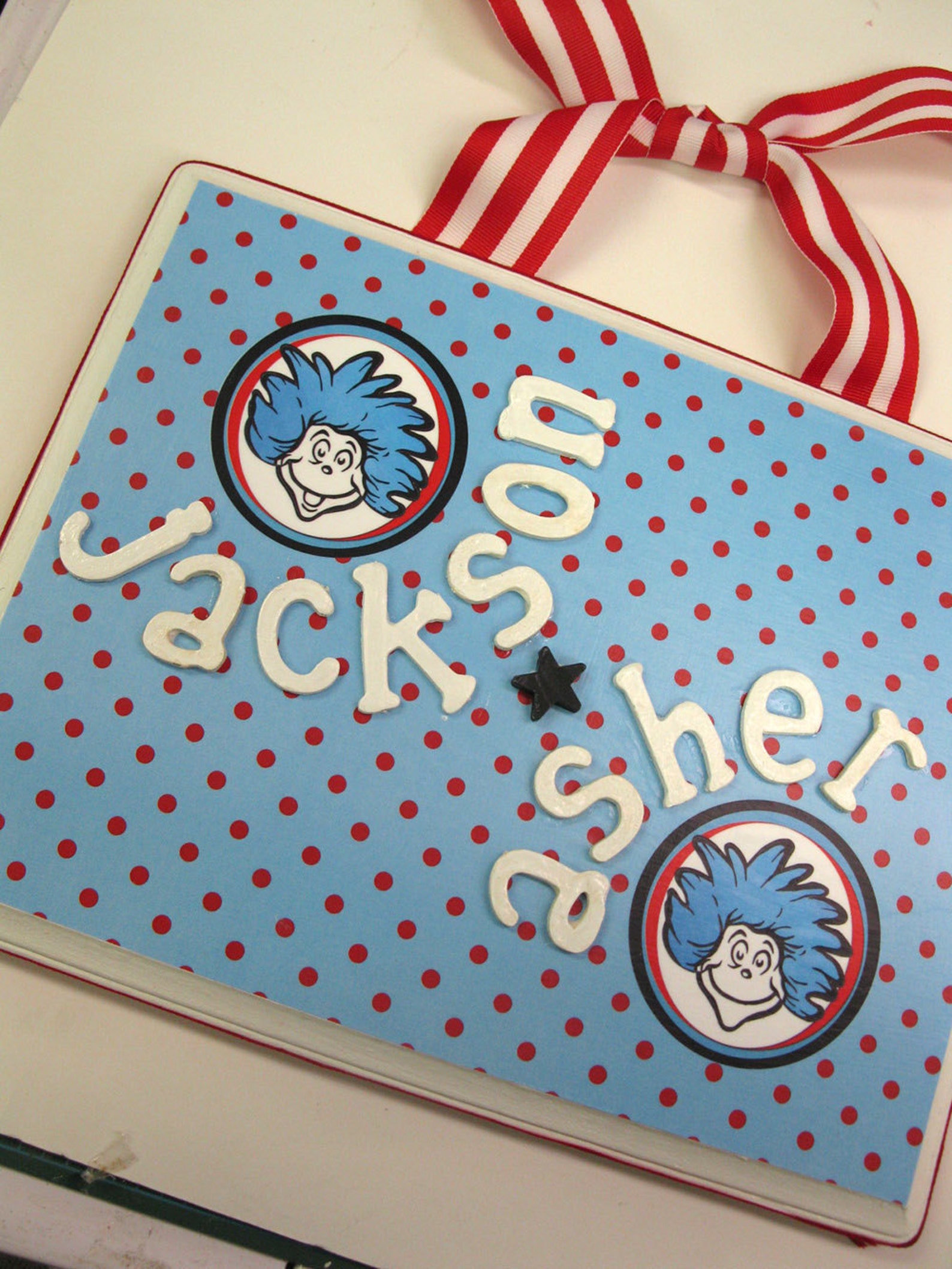 Thing 1 /thing 2 Room Plaque- Personalized 9x12 - Etsy