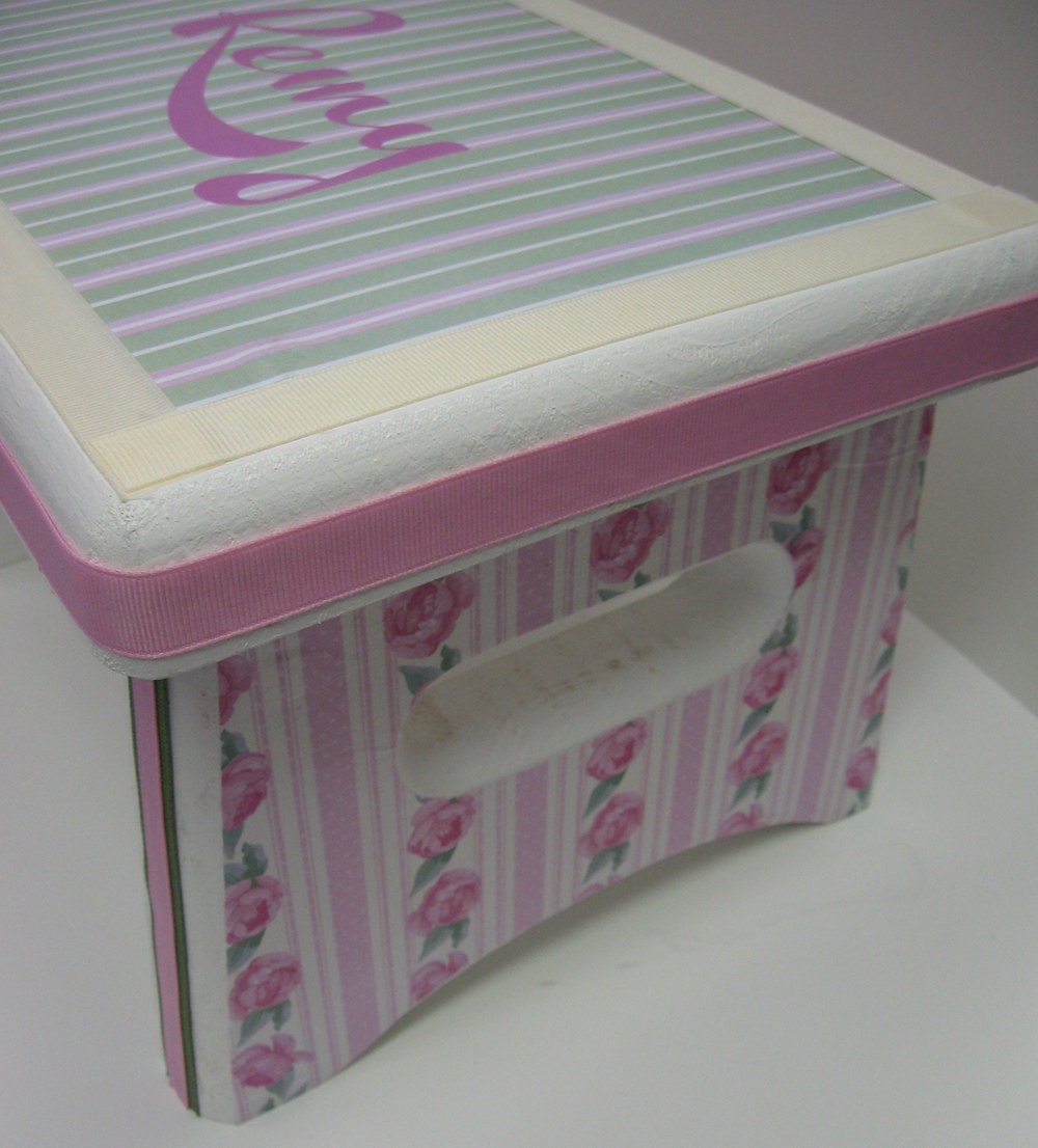 Shabby Rose Sturdy Step Stool or Bench | Etsy