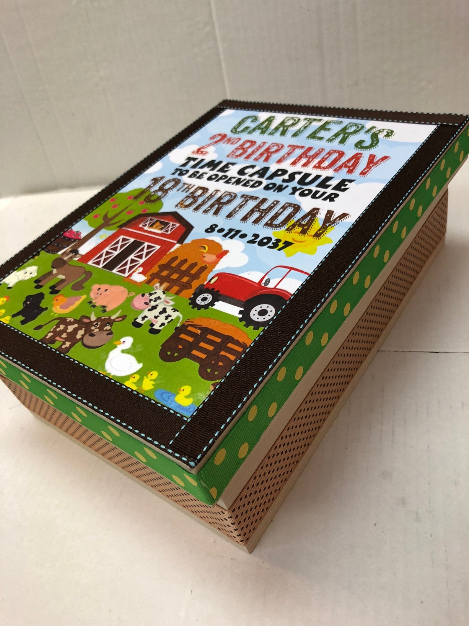 Farm Themed Keepsake Memory Box - 2nd Birthday - Etsy