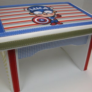 Superhero Luca Capt. America Little Boy's Bench - Etsy