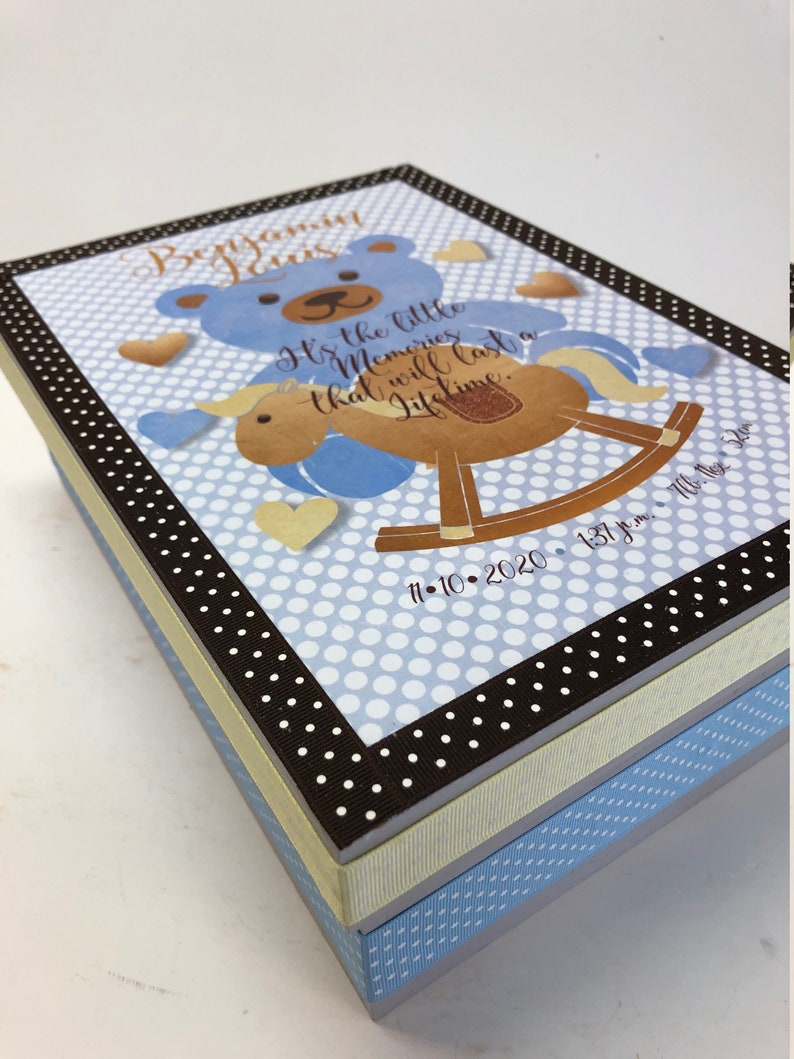 Teddy Bear Keepsake Box Boy or Girl - Baby Shower, Baptism, Birthday - Etsy
