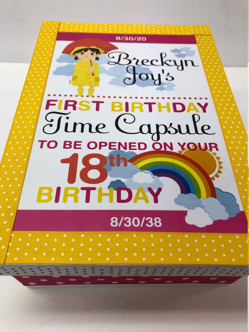 1st Birthday Time Capsule Keepsake Box - Any Colors for Your Child or ...