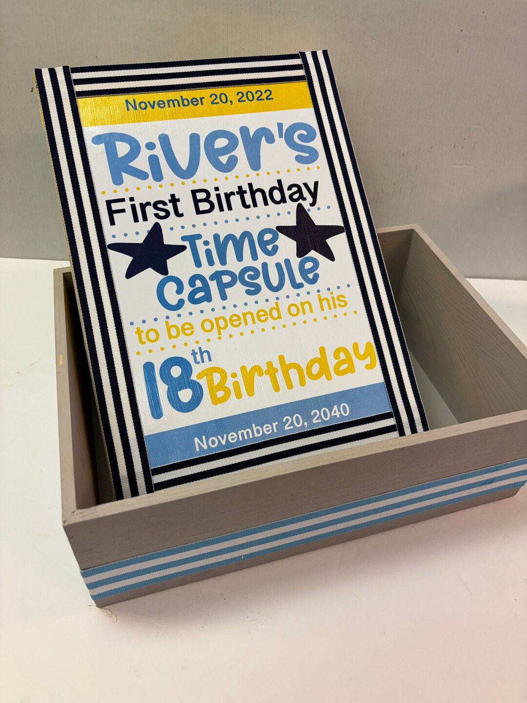 First Birthday Time Capsule- Custom Colors - Etsy