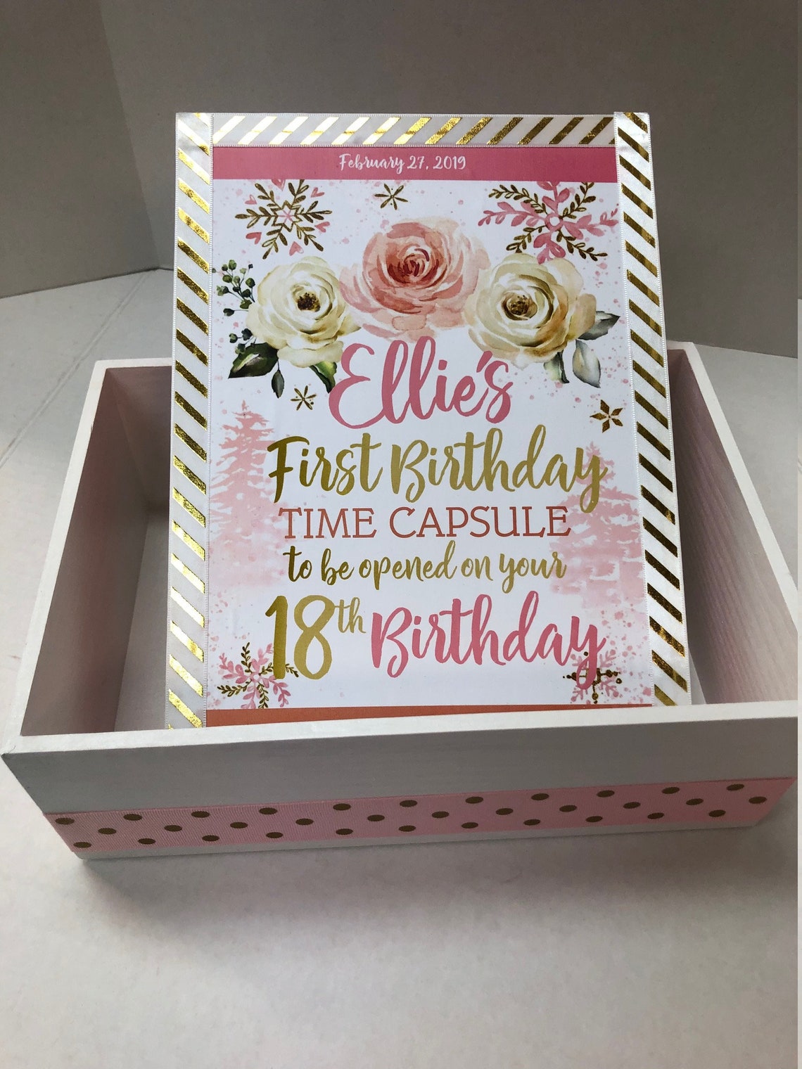 First Birthday Time Capsule Keepsake Box to Match Birthday | Etsy