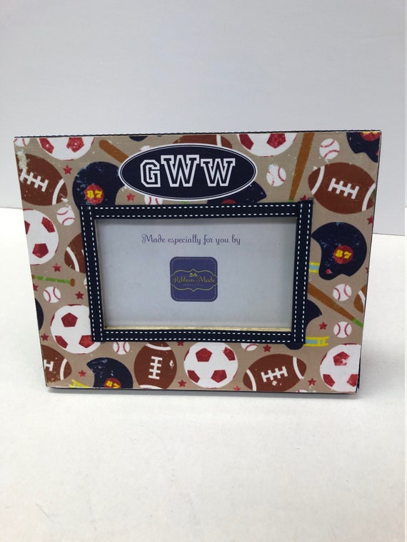 Sports theme Frame to fit 4x6 Photo Showing Soccer Football | Etsy