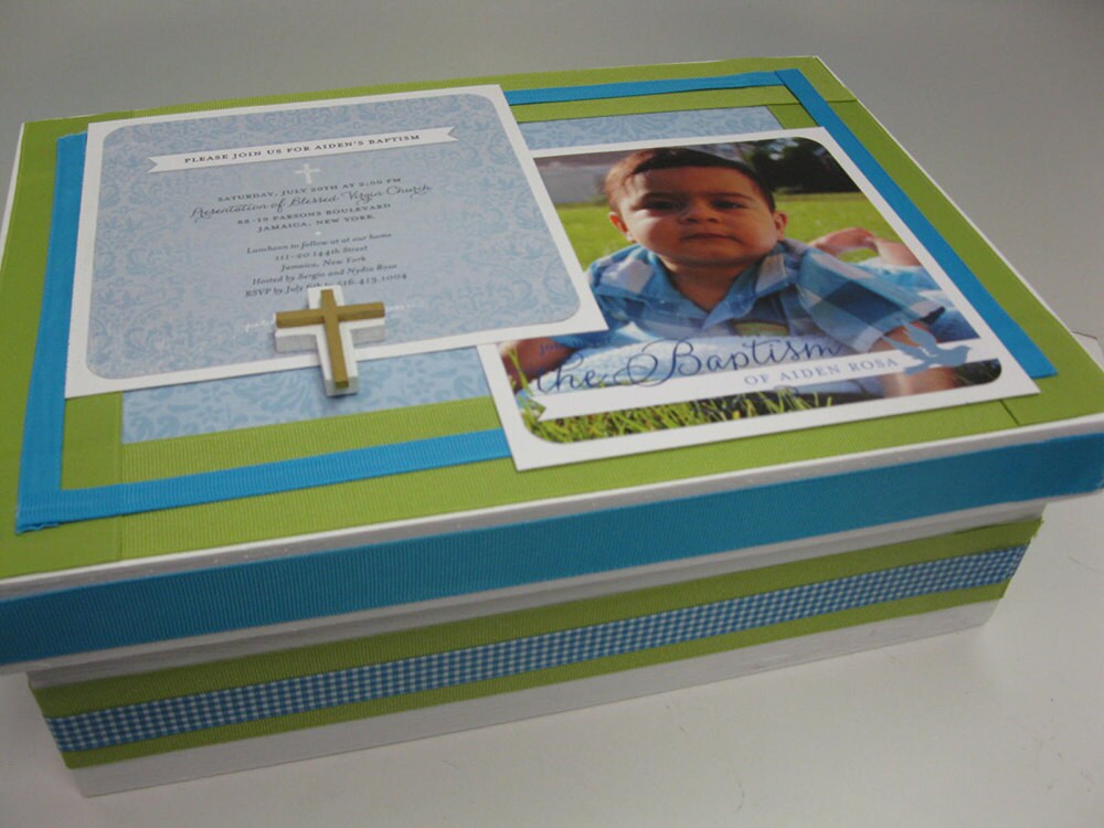 Baptism/christening Keepsake Box With Cross and Your | Etsy