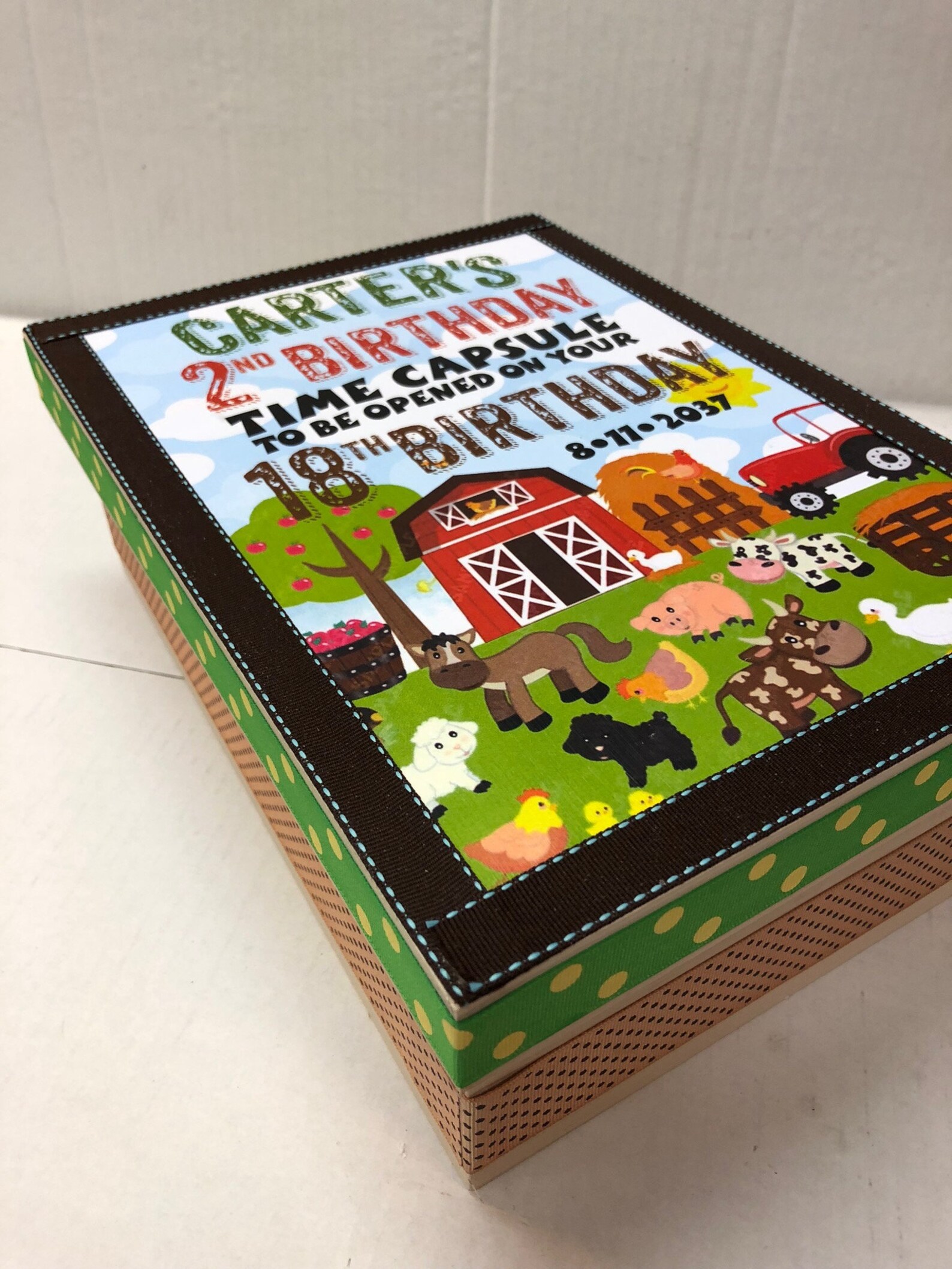 Farm Themed Keepsake Memory Box - 2nd Birthday - Etsy