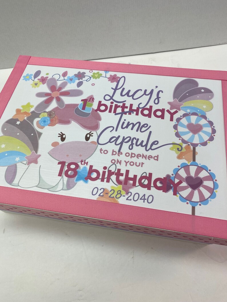 Unicorn First Birthday Time Capsule With Framed Instructions - Etsy