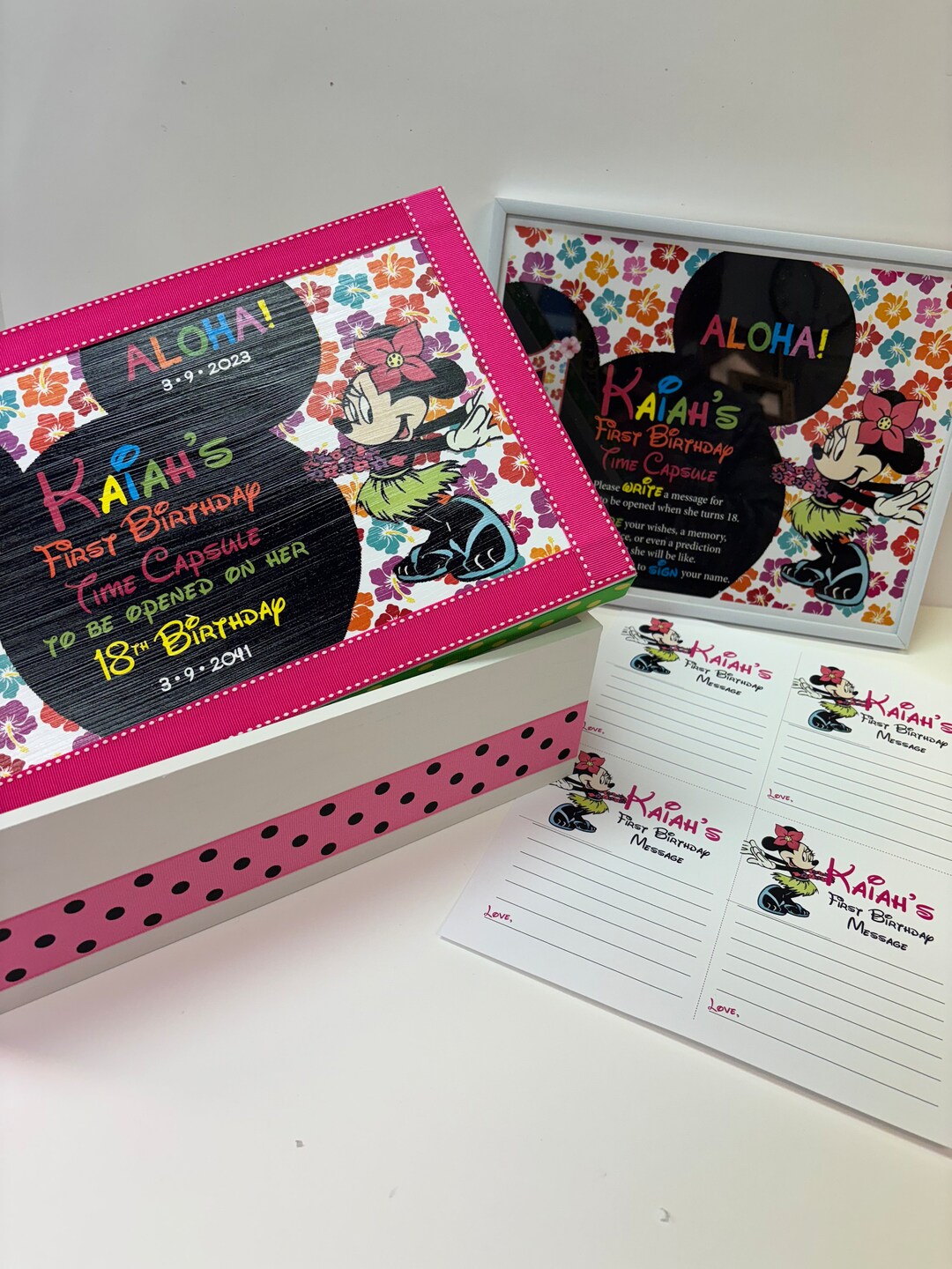 CUSTOM Minnie Hawaii Theme- With Cards and Framed Instructions - Etsy
