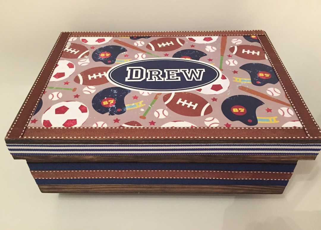 Boys Sports Themed Keepsake Box - Etsy
