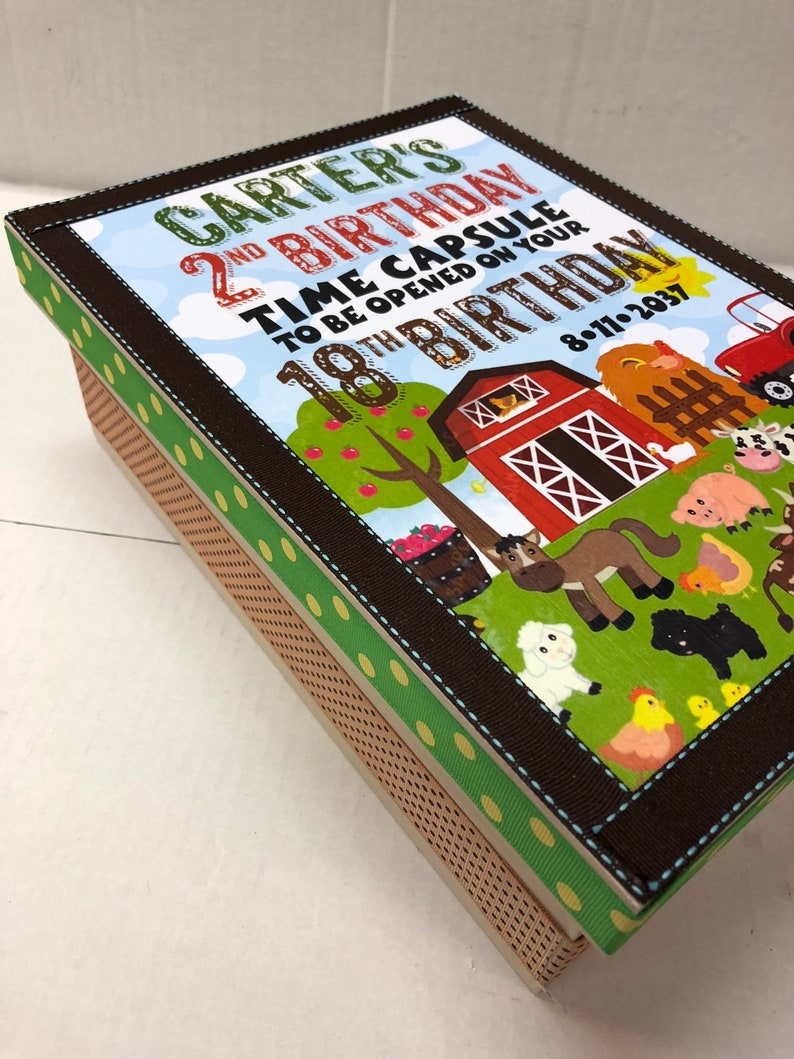 Farm Themed Keepsake Memory Box - 2nd Birthday - Etsy