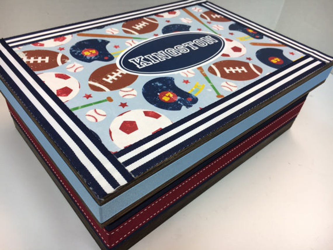 Boys Sports Themed Keepsake Box | Etsy