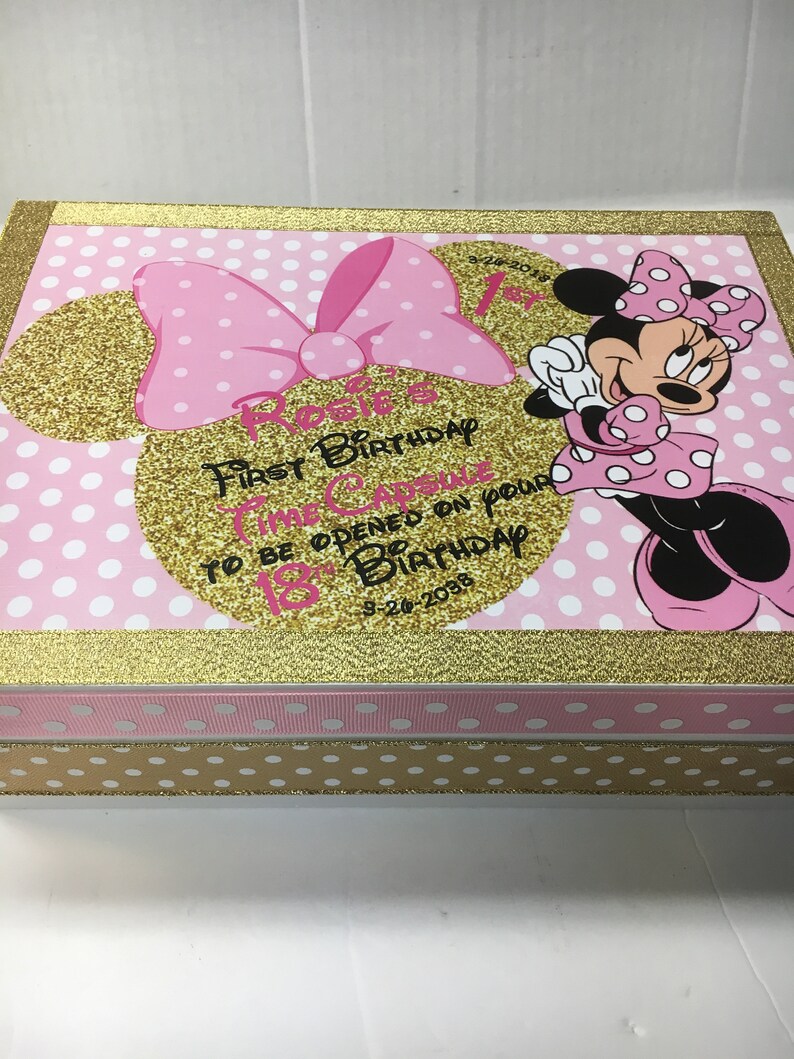 Golden Minnie 1st Birthday Time Capusule Keepsake Box - Etsy