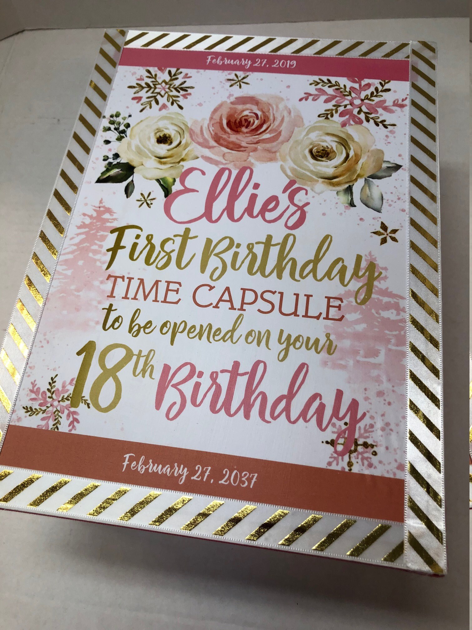 First Birthday Time Capsule Keepsake Box With Frame to Match | Etsy