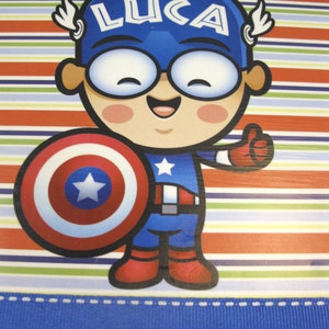 Superhero Luca Capt. America Little Boy's Bench - Etsy