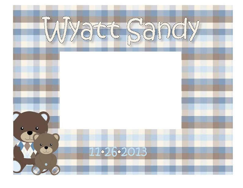 Baby Boy Teddy Bear Personalized Frame - Etsy
