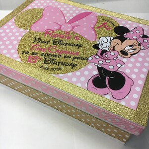 Golden Minnie 1st Birthday Time Capusule Keepsake Box - - Etsy