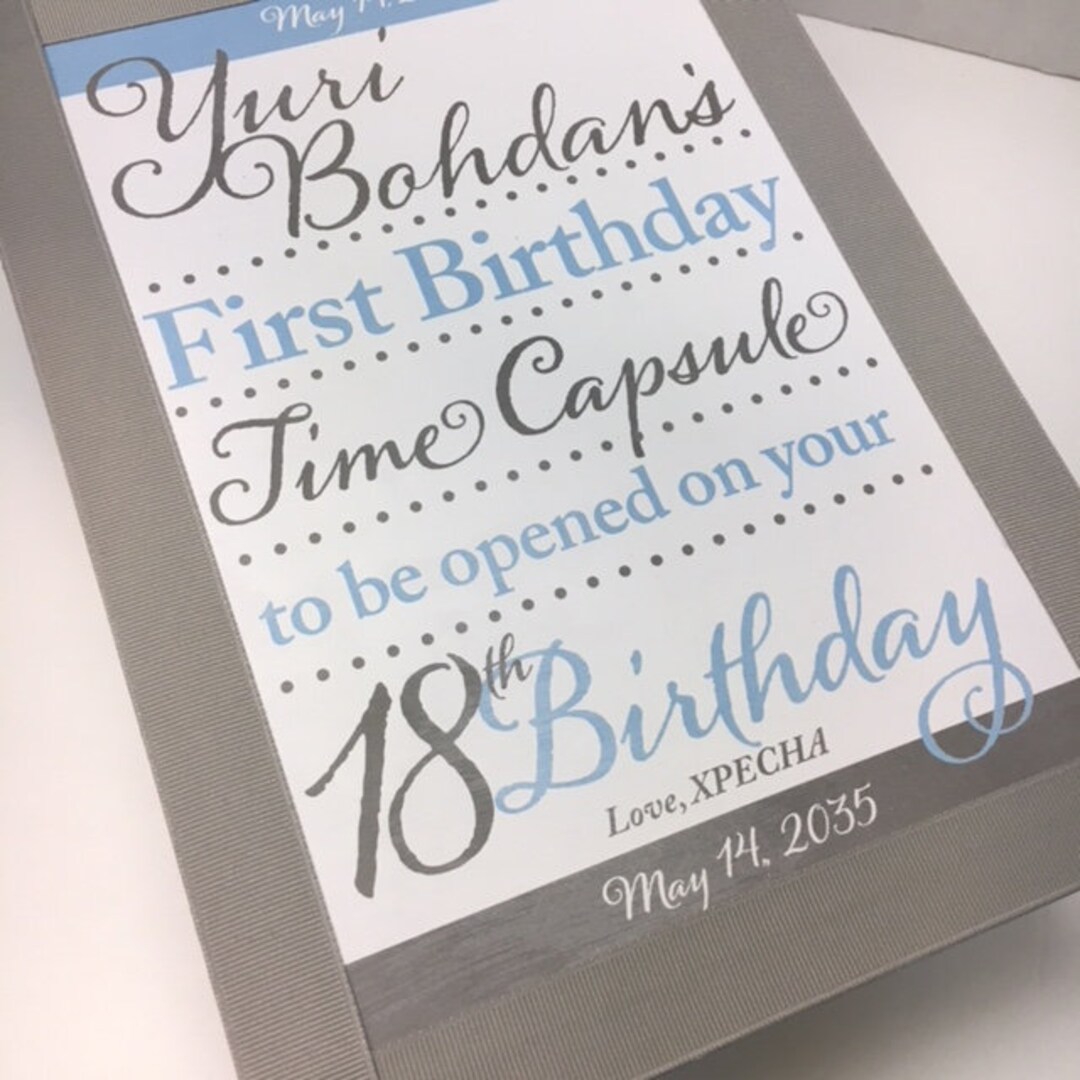 First Birthday Time Capsule- Custom Colors - Etsy