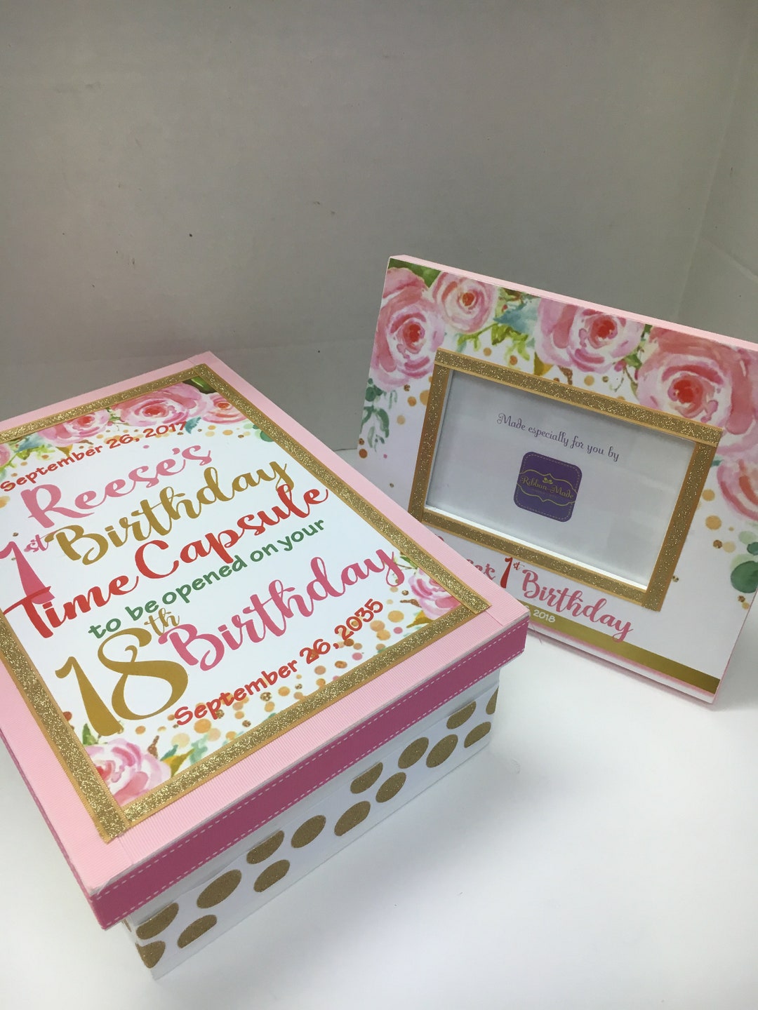 First Birthday Time Capsule Keepsake Box With Frame to Match Your ...
