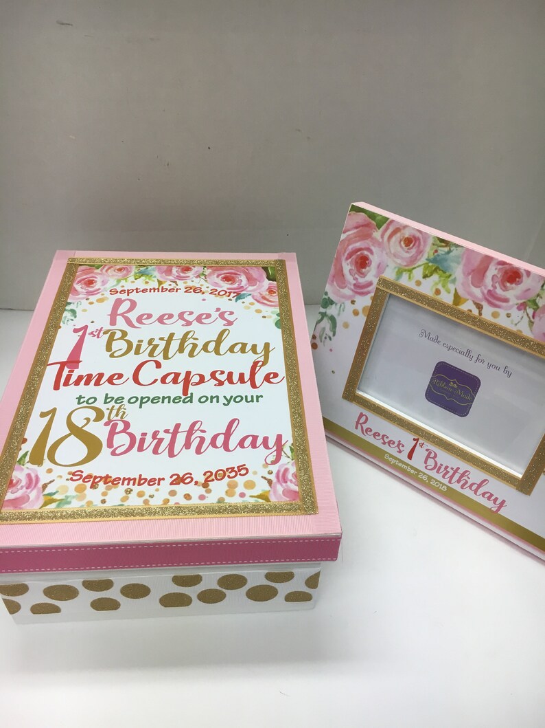 First Birthday Time Capsule Keepsake Box With Frame to Match - Etsy