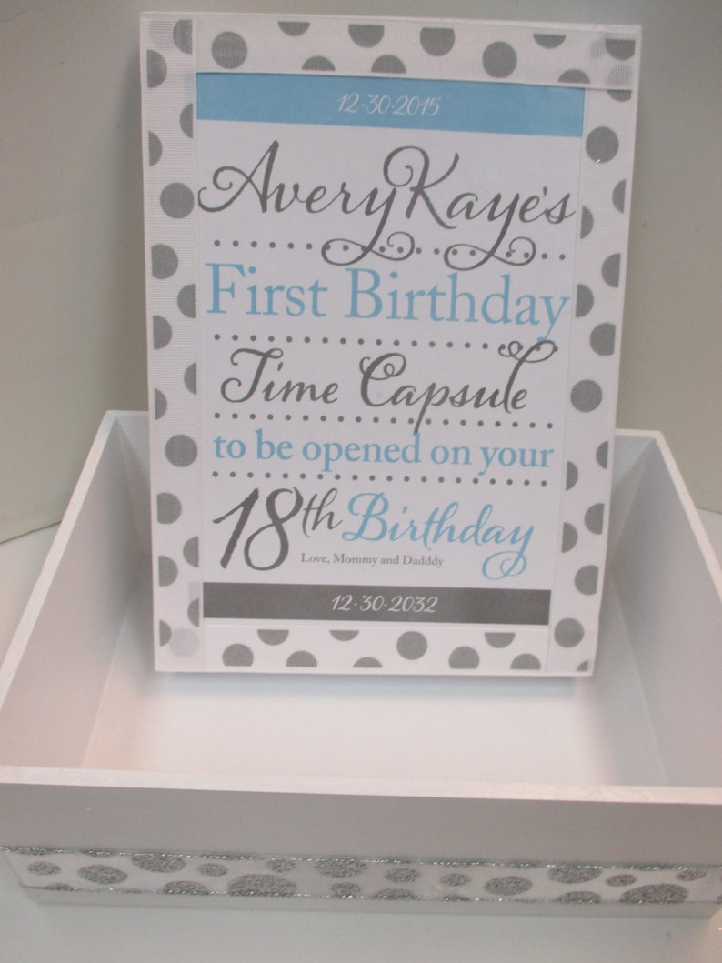 1st Birthday Time Capusule Keepsake Box - CUSTOM Designed for Girls and ...