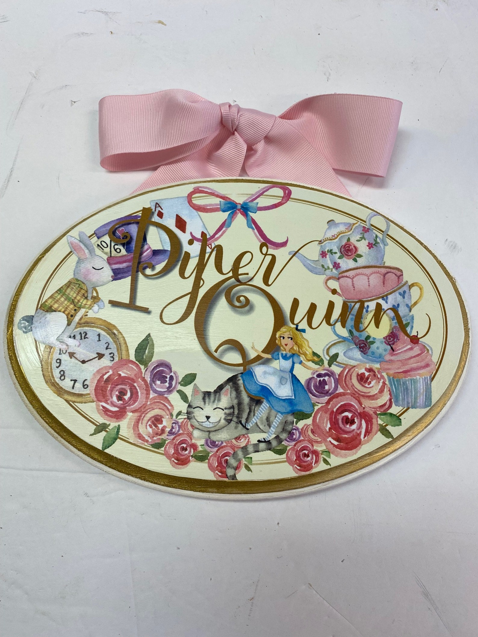 7x9 Oval Alice in Wonderland Inspired Room Name Plaque - Etsy