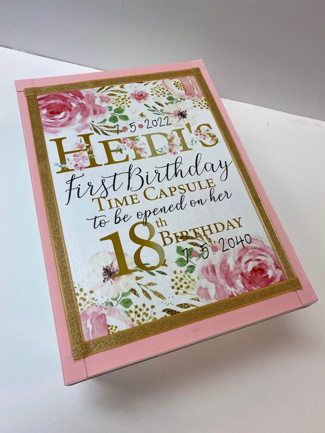 Match Birthday Invitation First Birthday Time Capsule Keepsake Box - Etsy