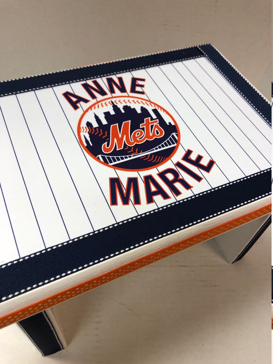 Mets Baseball Team Themed Step Stool Bench | Etsy