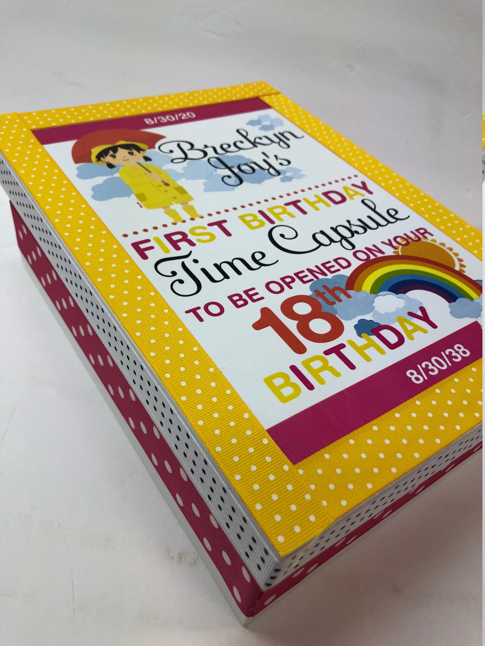 1st Birthday Time Capsule Keepsake Box - Any Colors for Your Child or ...