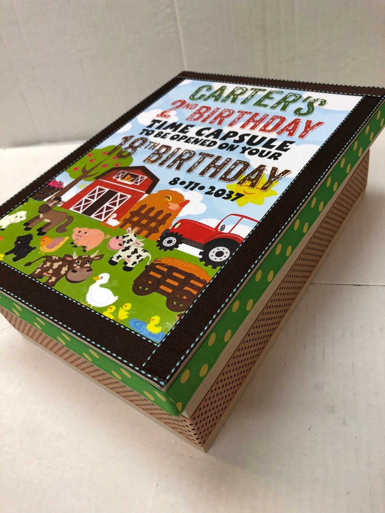 Farm Themed Keepsake Memory Box - 2nd Birthday - Etsy