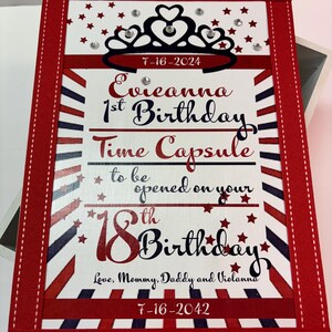Red, White and Blue Princess Theme First Birthday Time Capsule - Match ...