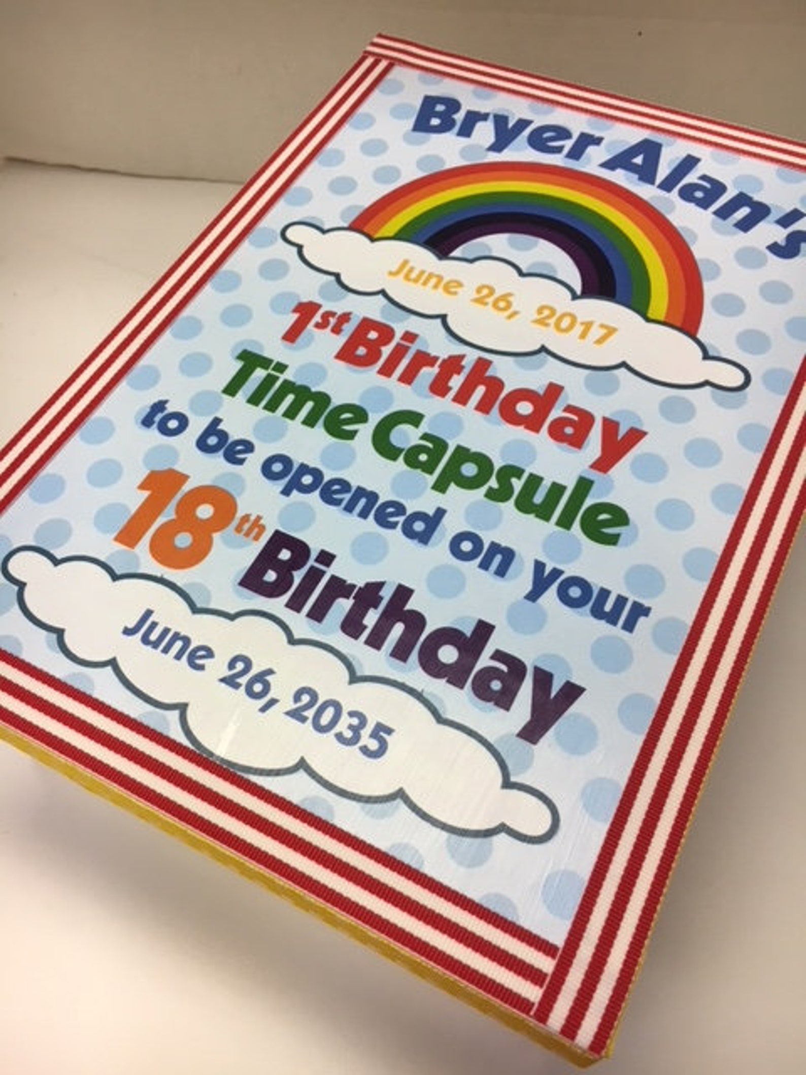 1st Birthday Rainbow Time Capsule Keepsake Box - Etsy