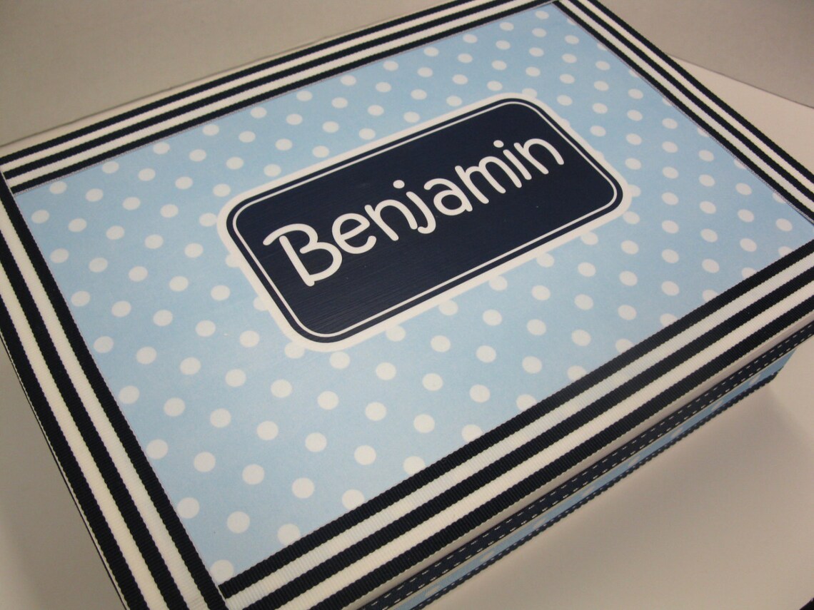 Baby Blue Boy's Keepsake Box Personalized | Etsy