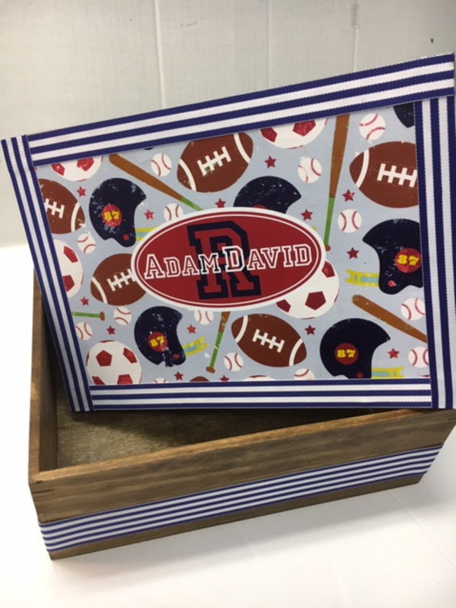 Boys Sports Themed Keepsake Box- Team Colors - Etsy